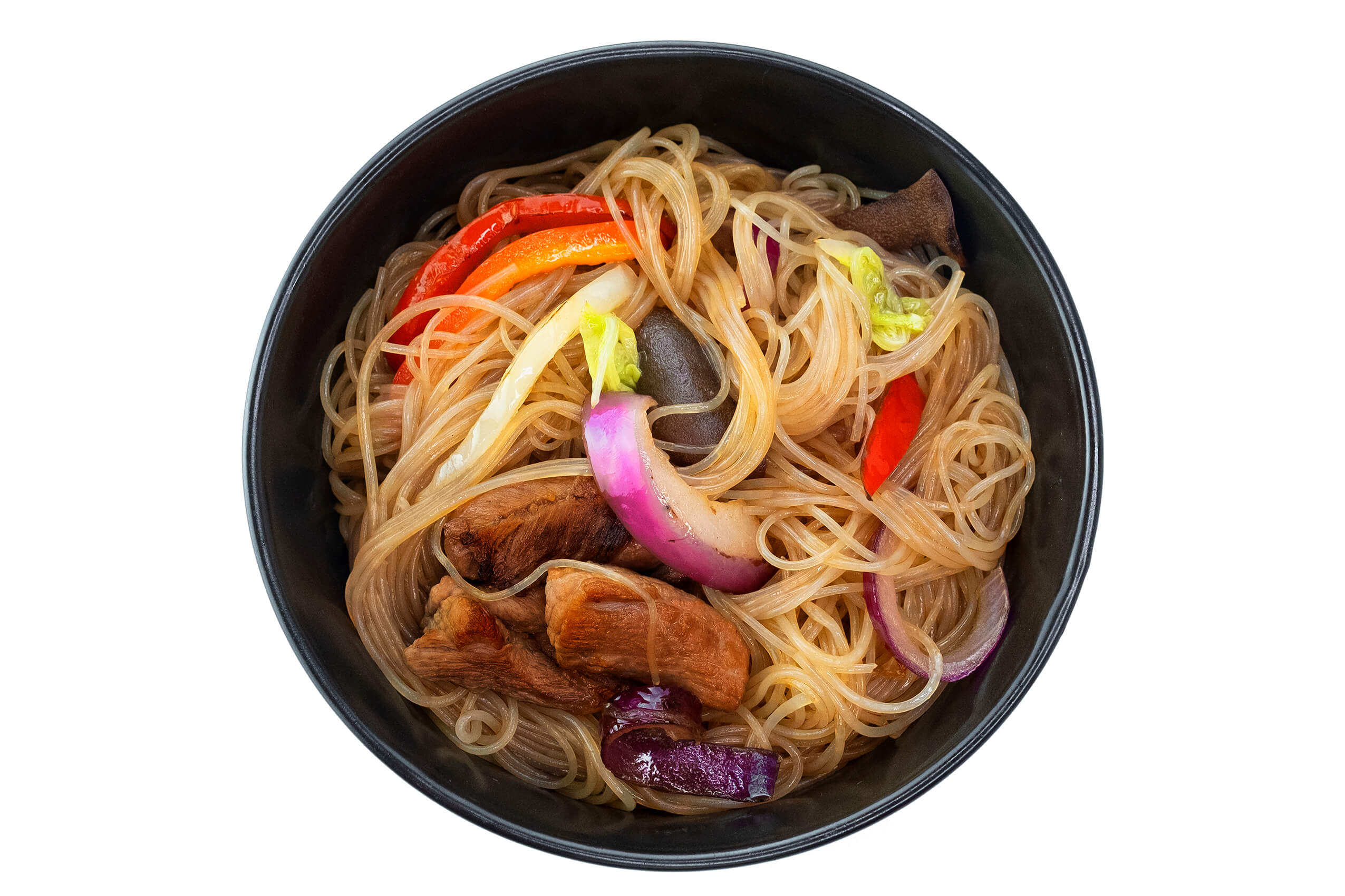 Funchoza with beef and vegetables is a simple recipe from Katana